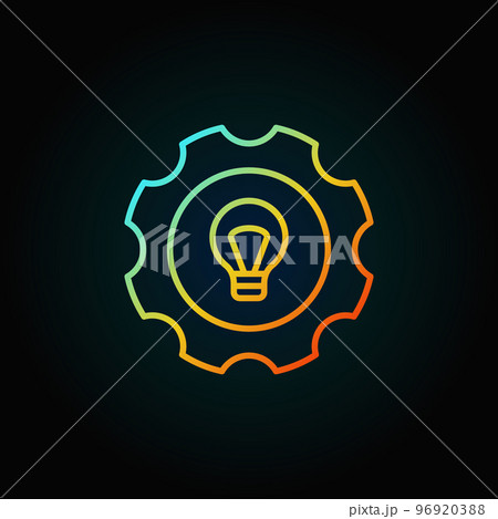 Colorful bulb in gear iconのイラスト素材 [96920388] - PIXTA