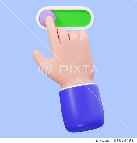 3d hand tap icon isolated on blue background....のイラスト素材 [96924492] - PIXTA