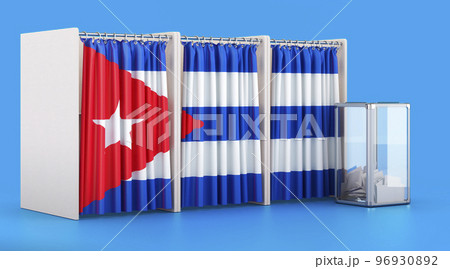 Voting booths with Cuban flag and ballot box....のイラスト素材 [96930892] - PIXTA