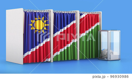 Voting booths with Namibian flag and ballot...のイラスト素材 [96930986] - PIXTA