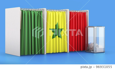 Voting booths with Senegalese flag and ballot...のイラスト素材 [96931055] - PIXTA