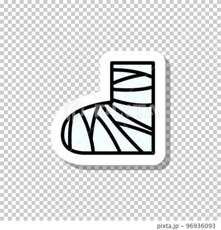 Mini sticker medical icon fracture (foot) - Stock Illustration ...