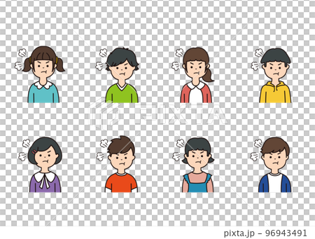 Child's facial expression icon get angry - Stock Illustration [96943491 ...