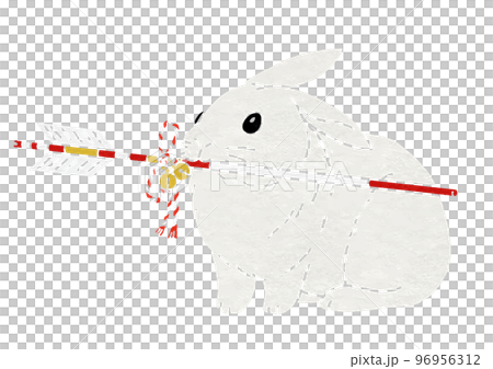 Illustration of a rabbit holding a devil arrow... - Stock Illustration ...