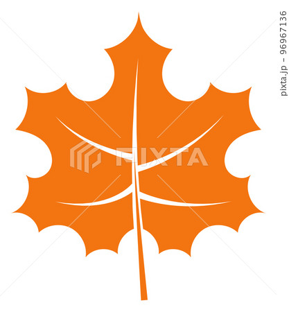 Orange maple leaf. Autumn sign. Fall tree symbolのイラスト素材 [96967136] - PIXTA