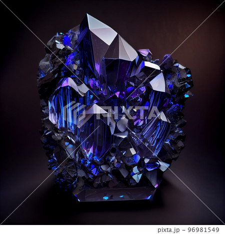 Shiny Blue Crystal Tanzanite gem isolated on...のイラスト素材 [96981549] - PIXTA