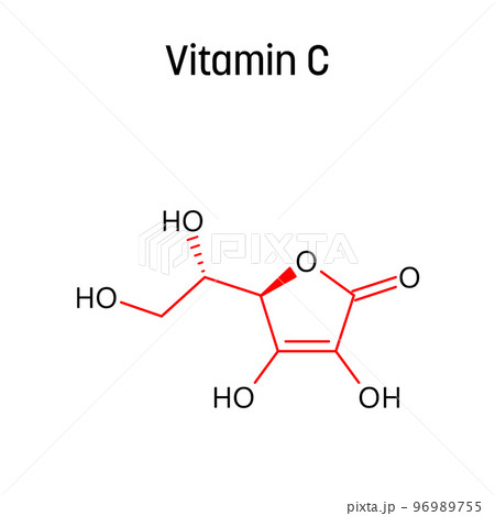 Vitamin C molecular structure. Vitamin C,...のイラスト素材 [96989755] - PIXTA