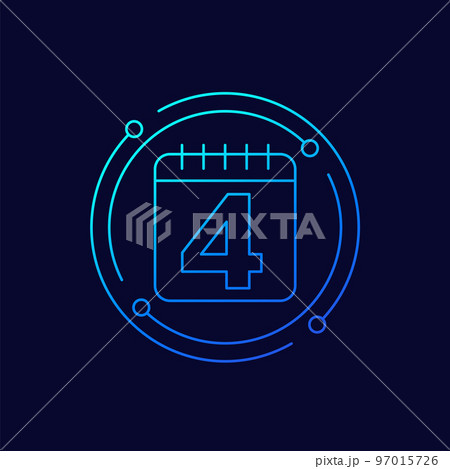 four-day week line icon, 4-day workweek vectorのイラスト素材 [97015726] - PIXTA