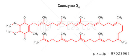 Coenzyme Q10 molecular structure. Coenzyme Q10,...のイラスト素材 [97023962 ...