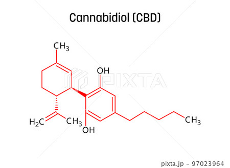 Cannabidiol, or CBD, molecular structure....のイラスト素材 [97023964] - PIXTA