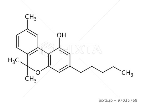 Cannabinol, or CBN, molecular structure....のイラスト素材 [97035769] - PIXTA