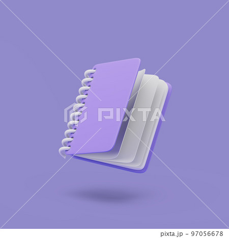 Violet empty notepad on pastel background....のイラスト素材 [97056678] - PIXTA