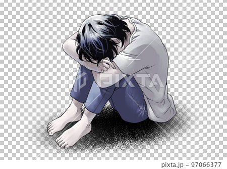 A depressed person - Stock Illustration [97066377] - PIXTA