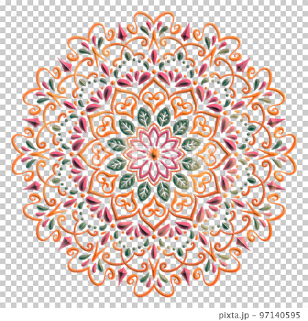 Mandala Art (Fancy, Vivid, Botanical) - Stock Illustration [97140595 ...