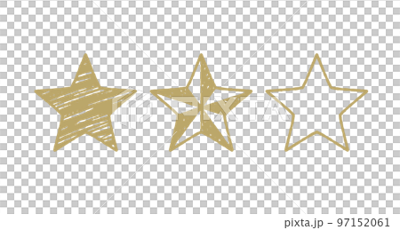 Hand-drawn stars, three stars, simple and cute... - Stock Illustration ...