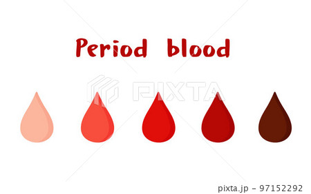 Illustration of period blood colors in drops...のイラスト素材 [97152292] - PIXTA