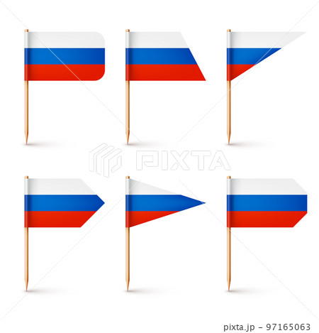Realistic various Russian toothpick flags....のイラスト素材 [97165063] - PIXTA