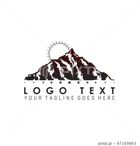 Excellent Mountain with sun rising Image...のイラスト素材 [97169863] - PIXTA