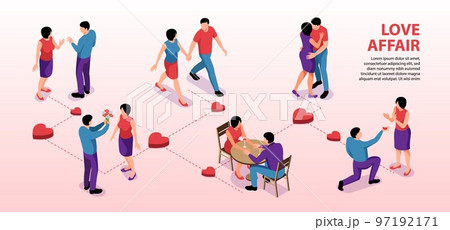 Love Affair Isometric Infographicsのイラスト素材 [97192171] - PIXTA