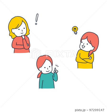 なるほど～と納得した女たちのイラスト素材 [97209147] - PIXTA