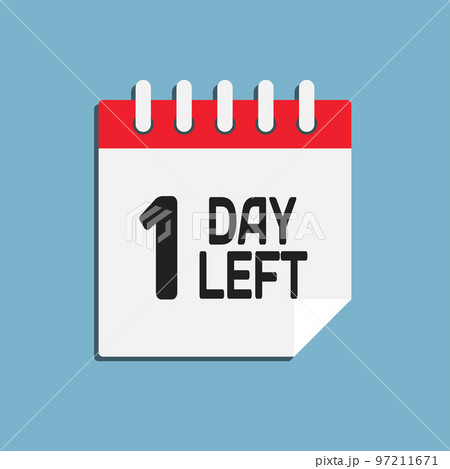 Countdown daily page calendar icon - 1 day leftのイラスト素材 [97211671] - PIXTA