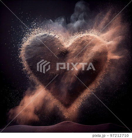 Sand dust heart isolated on black background....のイラスト素材 [97212710] - PIXTA