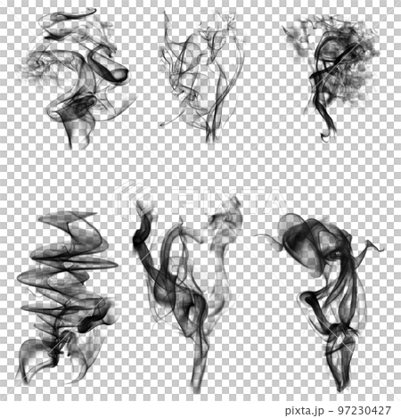 Realistic Smoke Drawing Set Of Digital Realistic Smoke Vector
