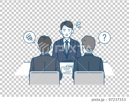 Illustration of a young man nervous at an... - Stock Illustration ...