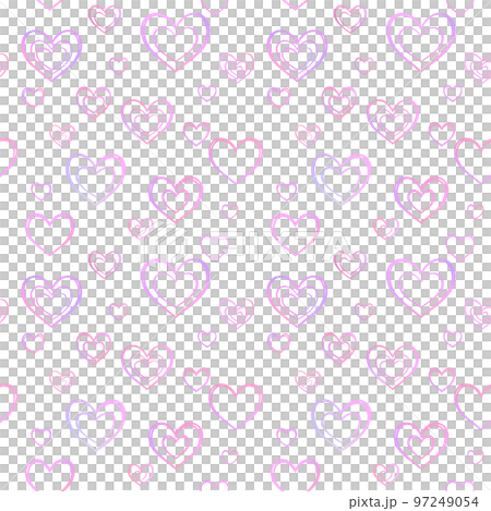 Handwritten heart seamless pattern pink - Stock Illustration [97249054 ...