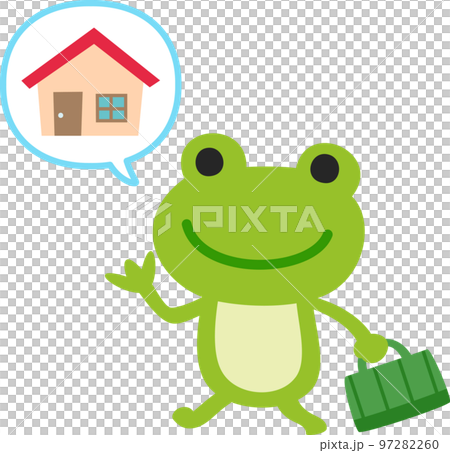 frog character going home - Stock Illustration [97282260] - PIXTA