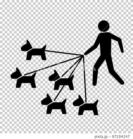 Dog-walking. Multi-head breeding. - Stock Illustration [97284247] - PIXTA
