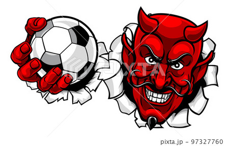 Devil Soccer Football Ball Sports Mascot Cartoonのイラスト素材 [97327760] - PIXTA