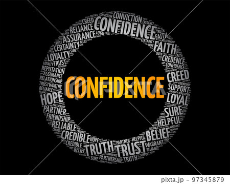 Confidence word cloud collage, concept backgroundのイラスト素材 [97345879] - PIXTA
