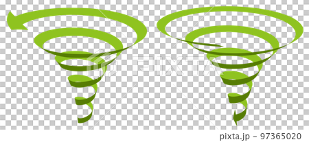 Spiral green ribbon arrow rising and falling... - Stock Illustration ...