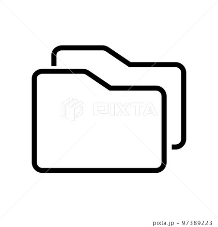 2つのシンプルなフォルダアイコン。コンピュータファイルの整理。ベクター。のイラスト素材 [97389223] - PIXTA