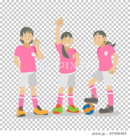 Junior soccer team girls - Stock Illustration [97406465] - PIXTA
