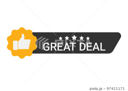 Great deal label with five stars and thumbs upのイラスト素材 [97421171] - PIXTA