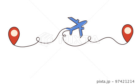 Way between two points. Location pointers. Gps...のイラスト素材 [97421214] - PIXTA