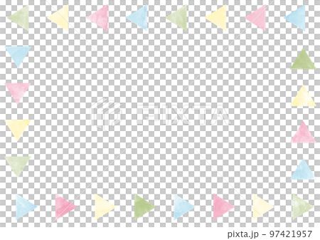 Colorful cute triangle watercolor frame rectangle - Stock Illustration ...