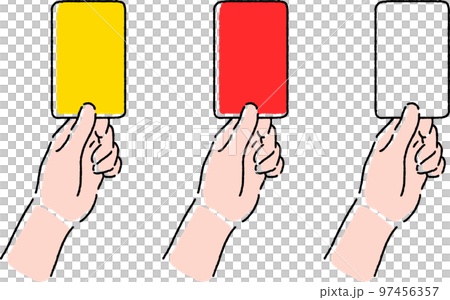 hand warning yellow card - Stock Illustration [97456357] - PIXTA