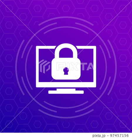 TV and lock icon for webのイラスト素材 [97457156] - PIXTA