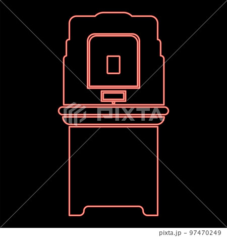 Neon electoral voting machine Electronic EVM...のイラスト素材 [97470249] - PIXTA