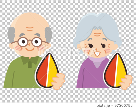 Senior driver with elderly driving sign - Stock Illustration [97500793 ...