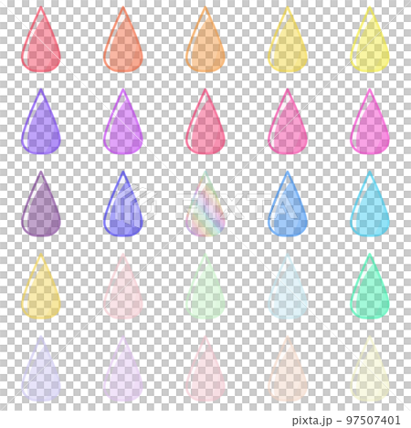 Transparent drops simple set - Stock Illustration [97507401] - PIXTA