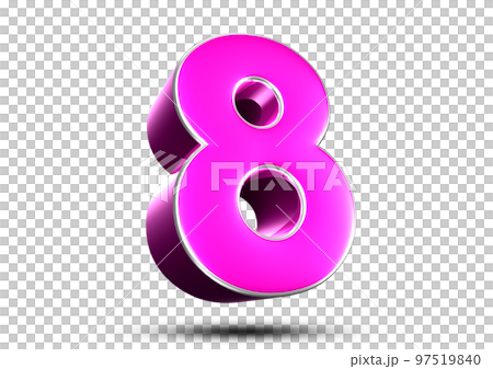 Number 8 pink 3D. - Stock Illustration [97519840] - PIXTA