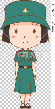 Girl Scout Cartoon Clip Art Stock Vektorgrafik „Stickman Kids Girl