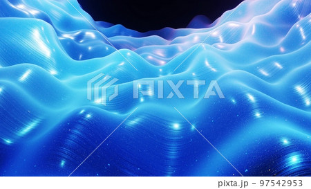 3d render. Fantastical festive blue bg. Stylish...のイラスト素材 [97542953 ...