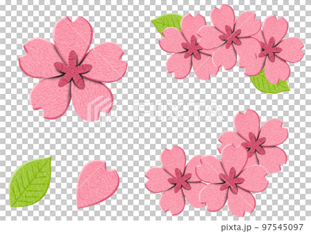 Sakura material paper craft - Stock Illustration [97545097] - PIXTA