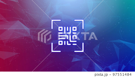Image of shapes and qr code over red and blue...のイラスト素材 [97551484] - PIXTA