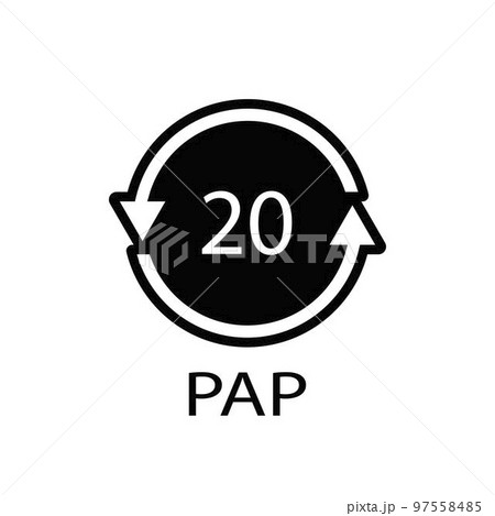 Paper recycling symbol PAP 20. Vector illustrationのイラスト素材 [97558485 ...